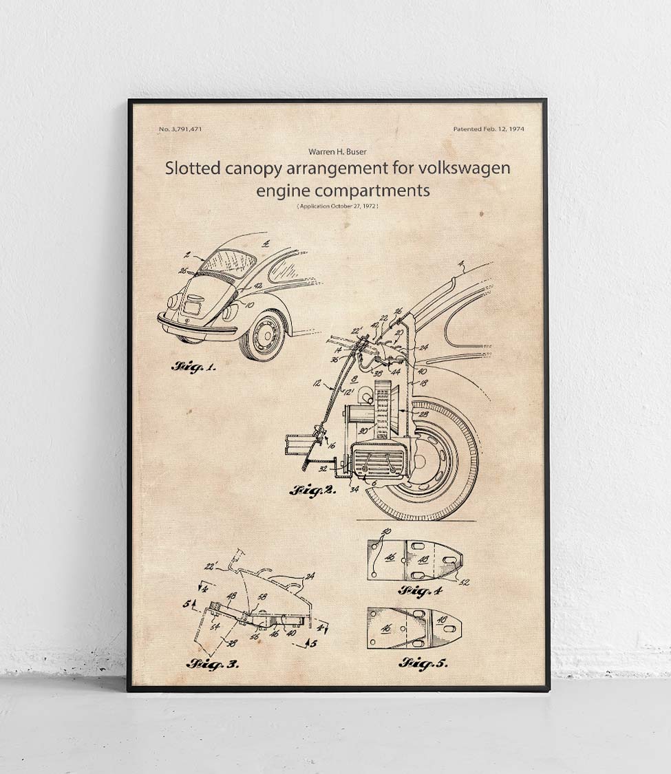 VW Garbus pokrywa silnika - plakat – Poster Polytechnic